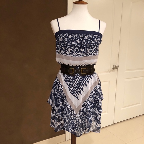 Guess | Dresses | Guess Navy Blue Silvergrey Dress | Poshmark
